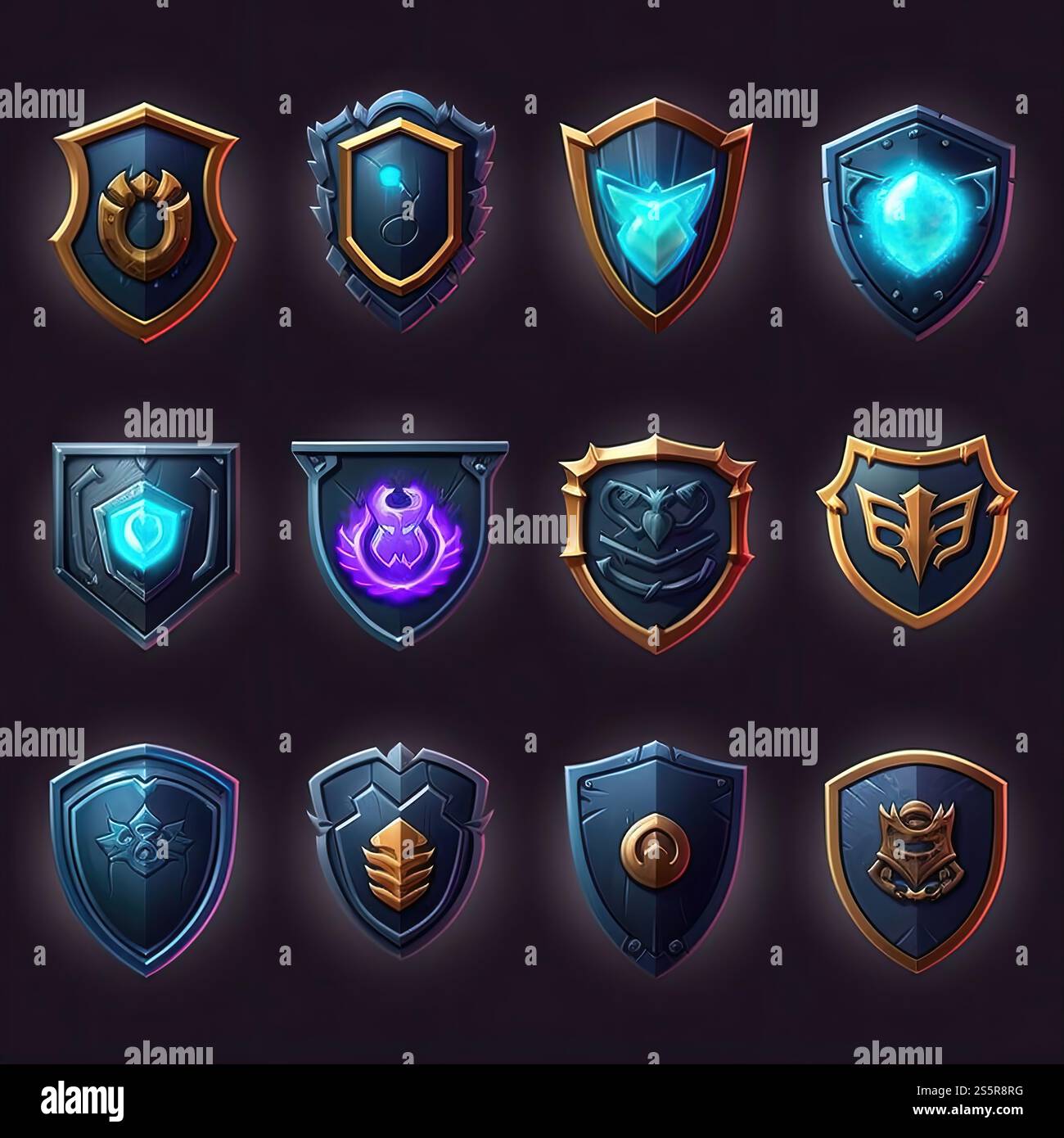 icon shield game ai generated. guard protection, symbol metal, safety ...