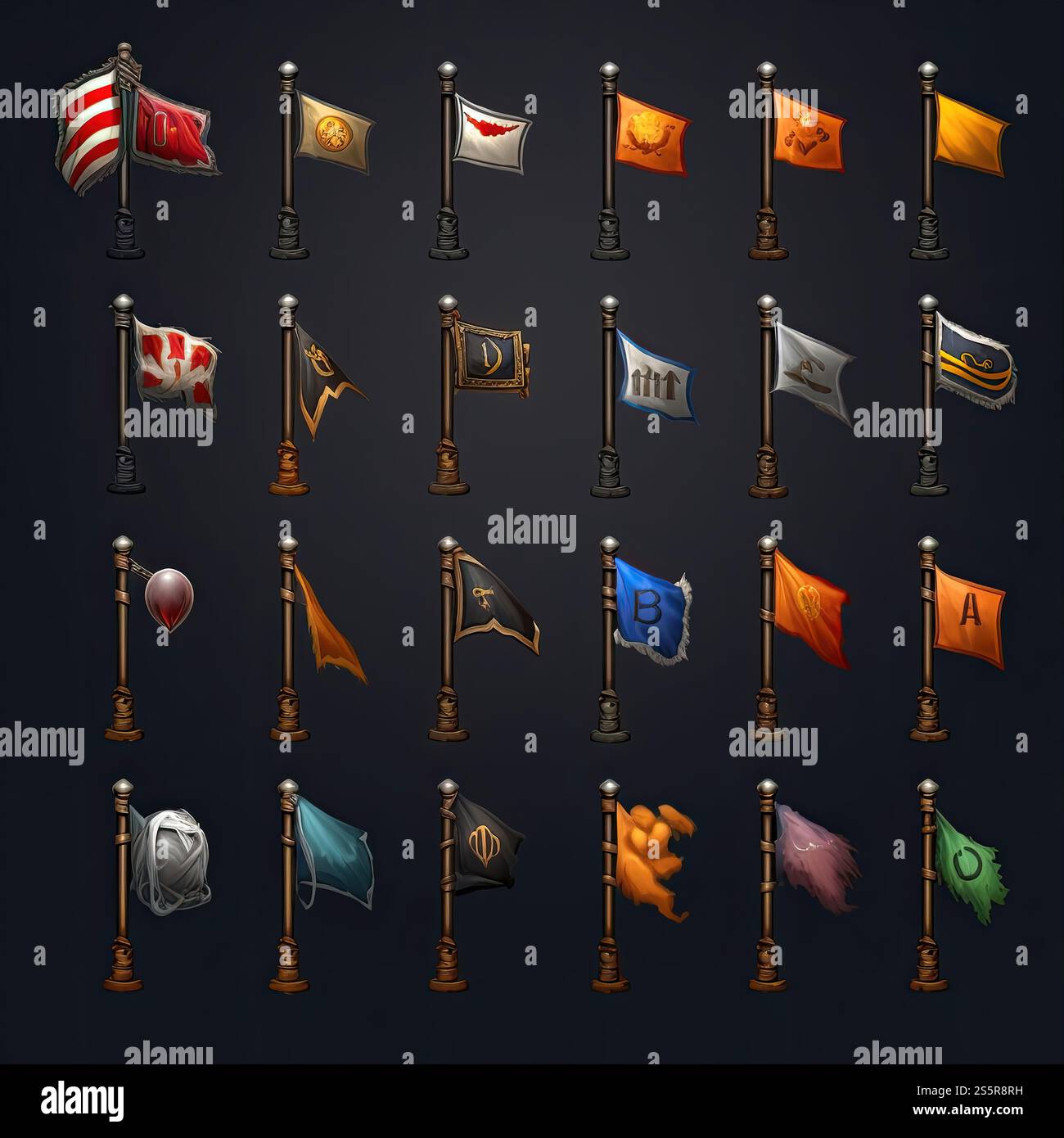 Shape Flag Pole Game Ai Generated Object Design Mark Event Element Map Shape Flag Pole Game