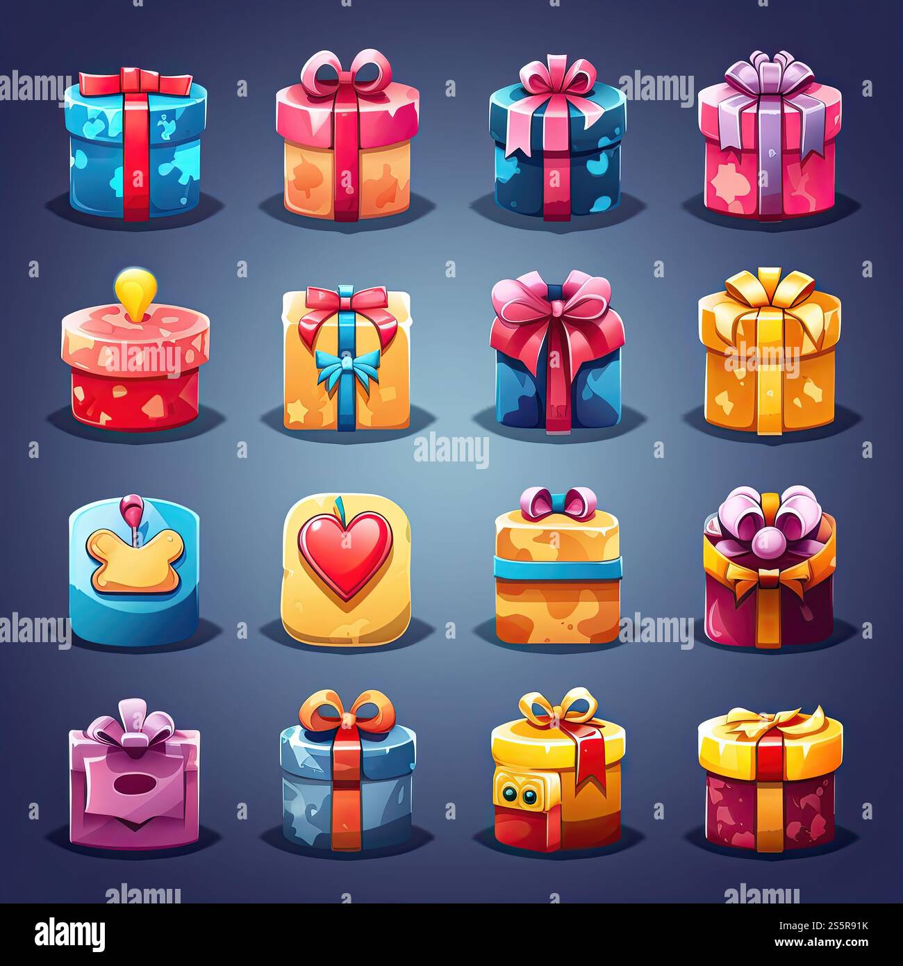 symbol gift box game ai generated. ui christmas, win bonus, element ...
