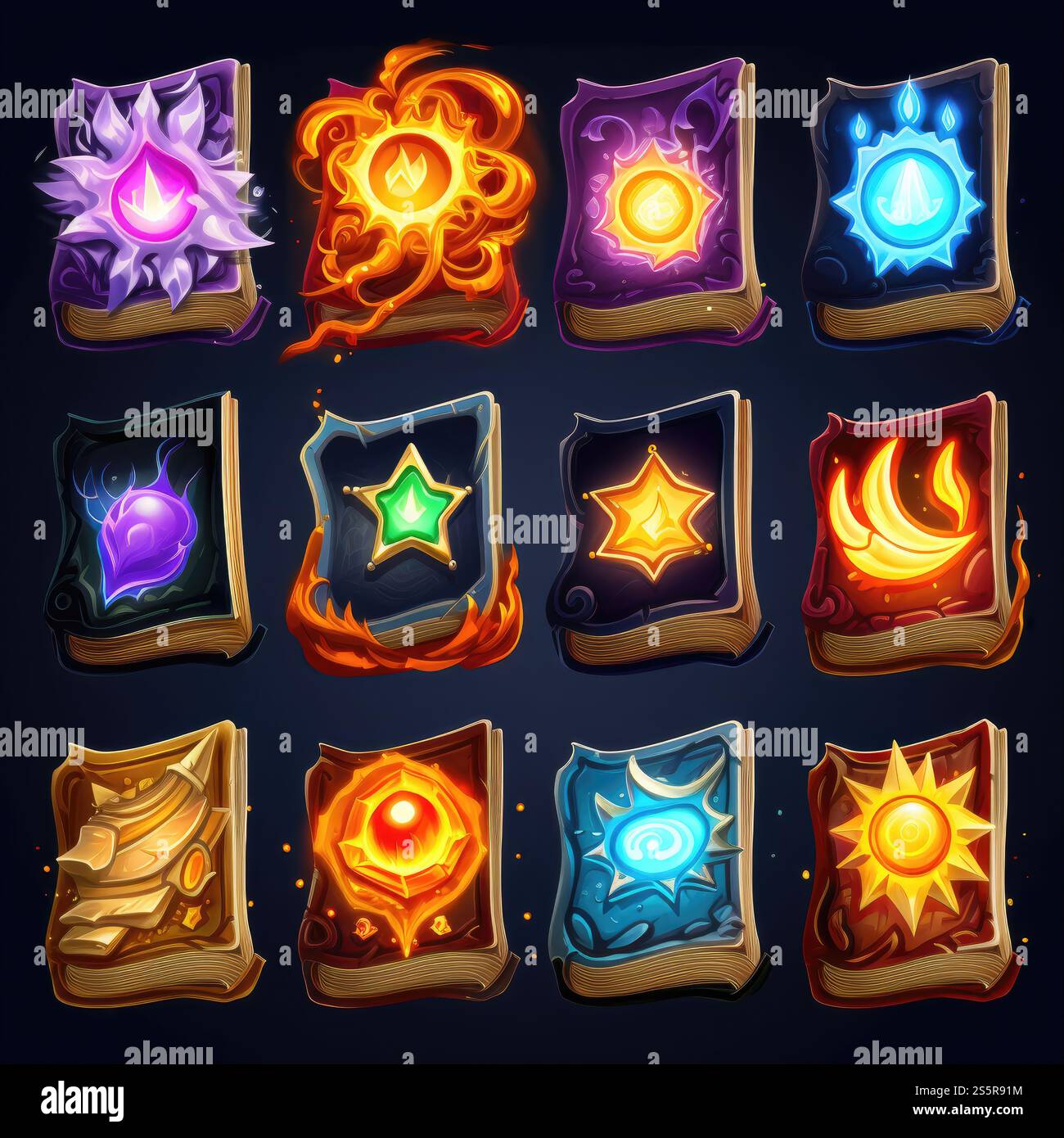 gui magic book game ai generated. fantasy education, object wizard ...