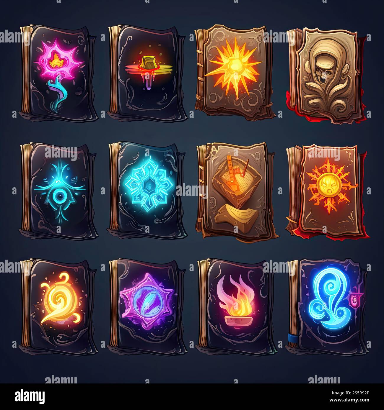 wizard magic book game ai generated. witchcraft library, spell paper, background medieval wizard ...