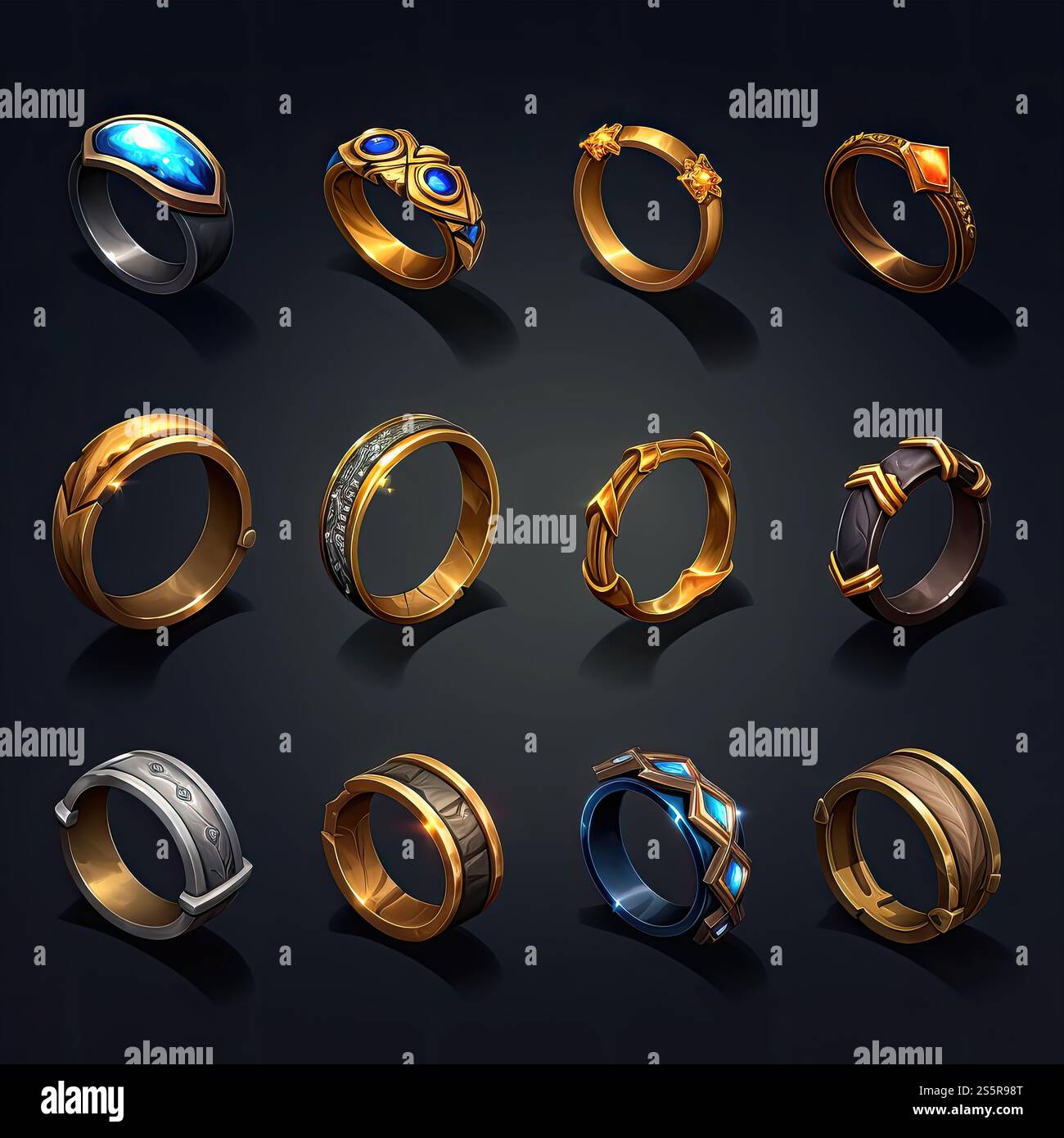 glossy ring circle game ai generated. luxury object, success wealth, 3d award glossy ring circle ...