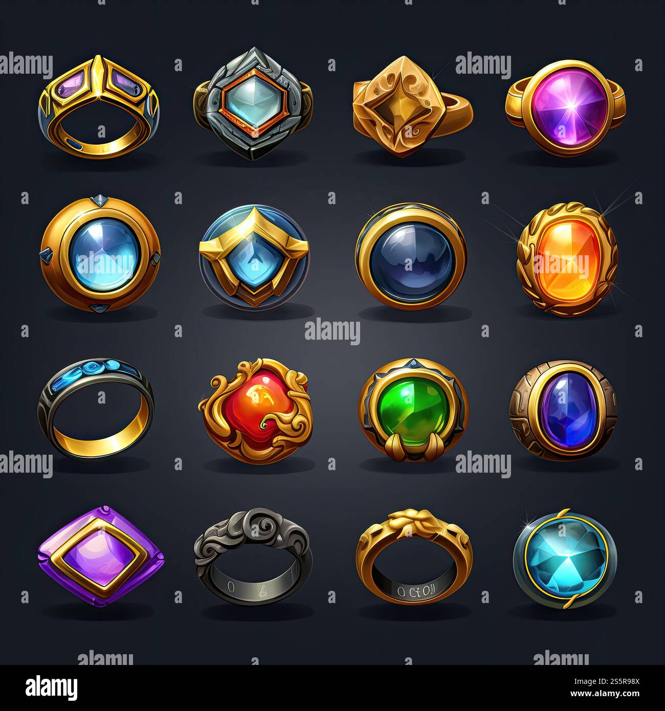 user ring circle game ai generated. gui glossy, luxury object, success ...