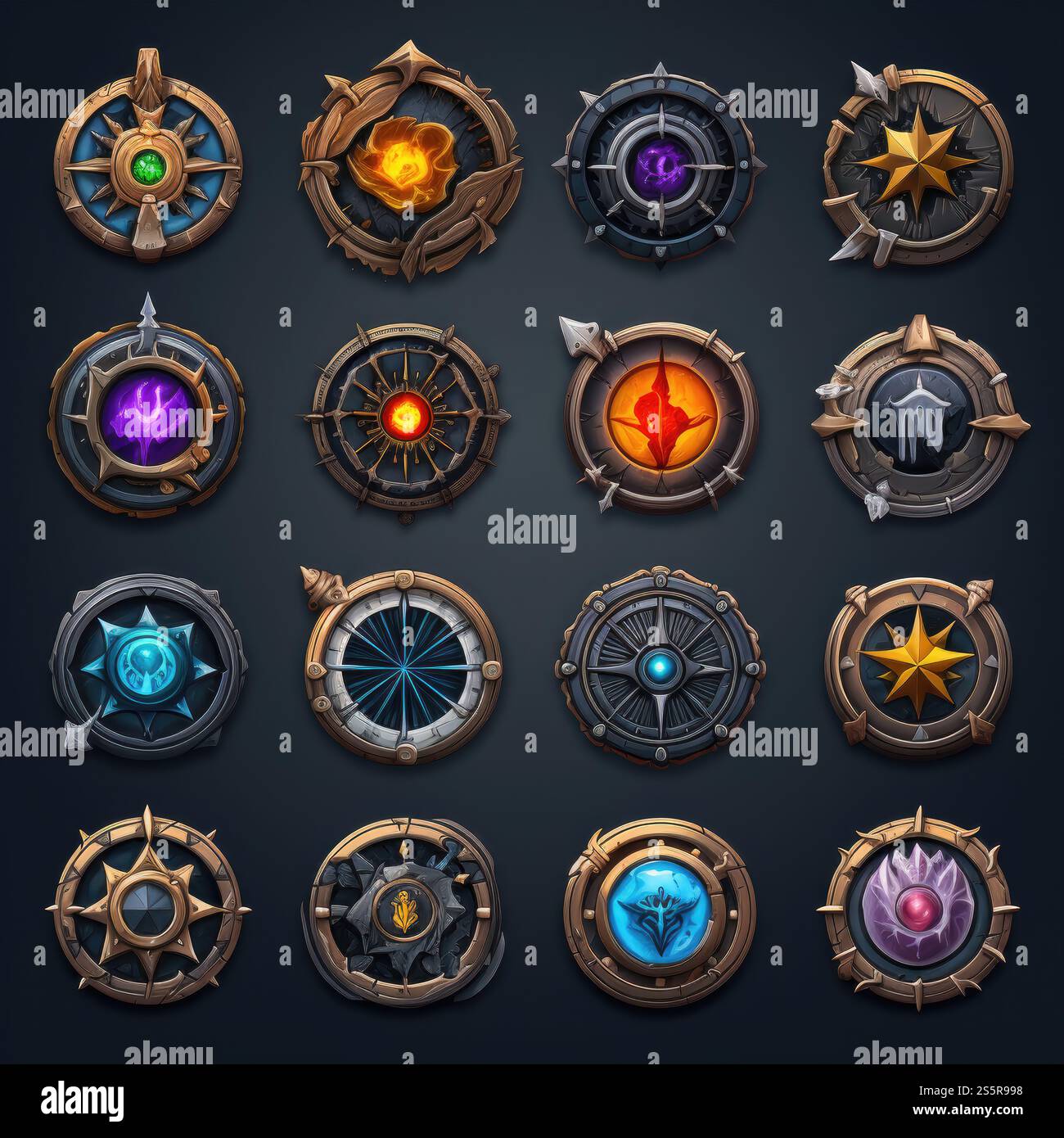 aiming compass game ai generated. north, design east, south icon aiming ...