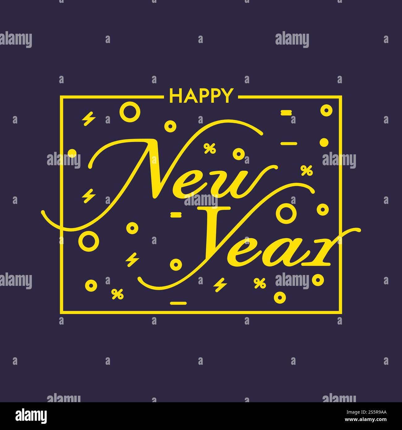 Happy new year. Golden text for flyer, poster, sign, banner, web ...
