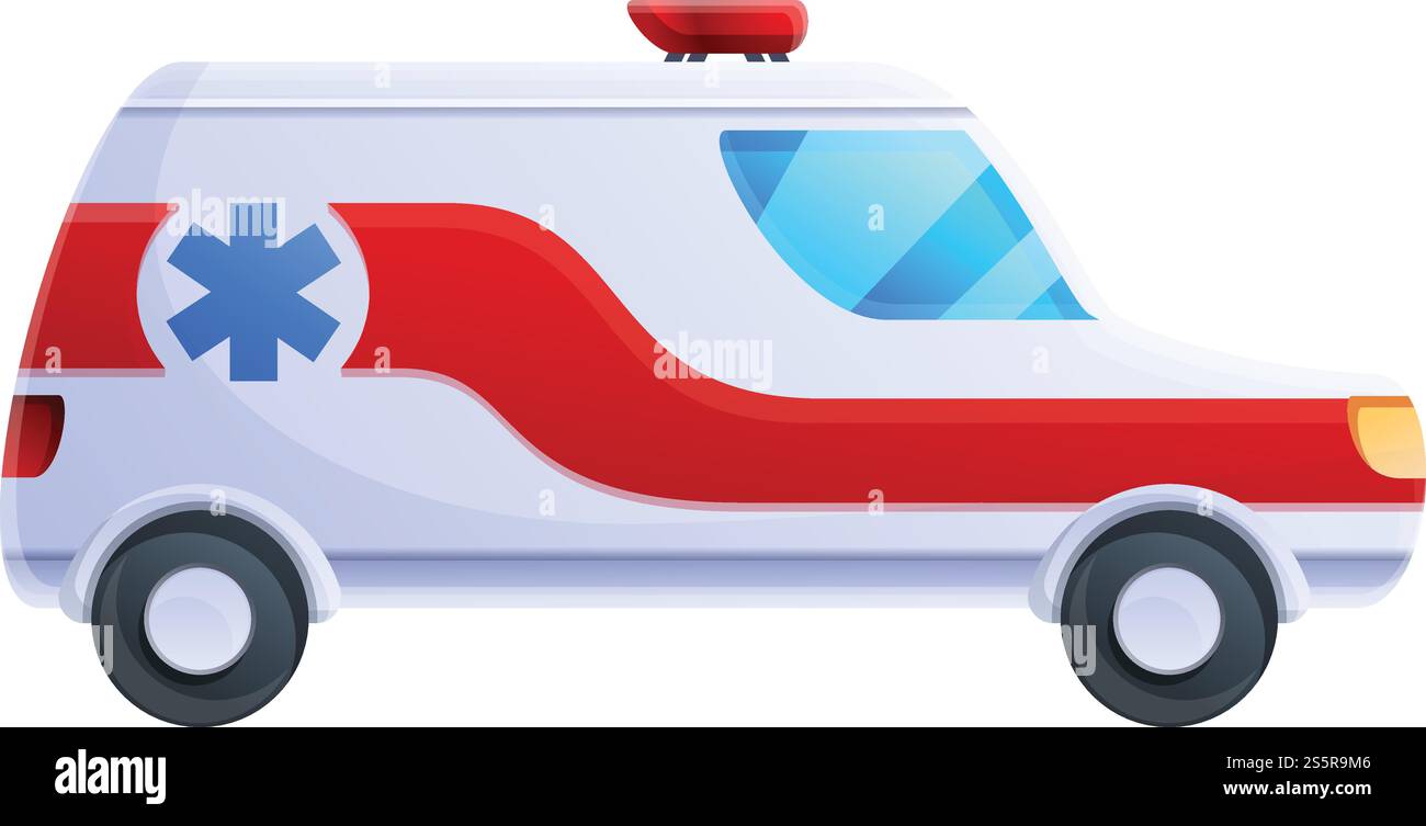 Small ambulance car icon. Cartoon of small ambulance car vector icon ...