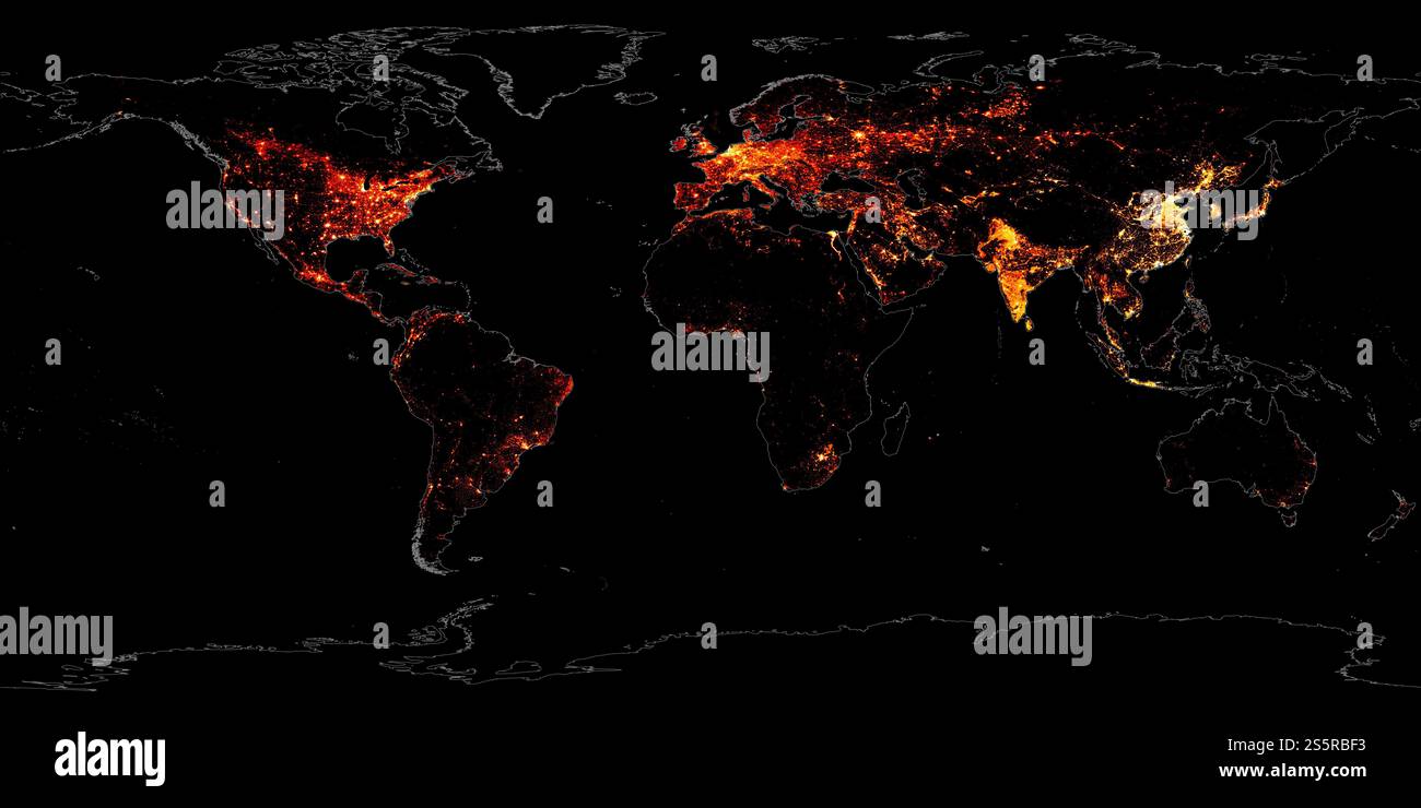 Map illustrating global man-made carbon dioxide emissions for December ...