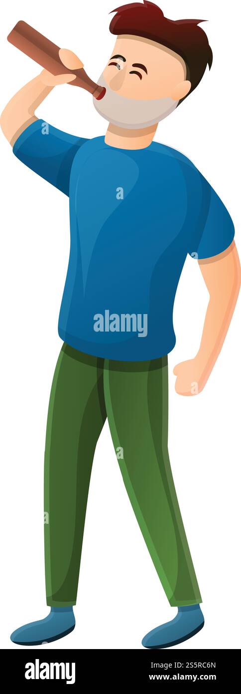 Alcohol addiction icon. Cartoon of alcohol addiction vector icon for ...