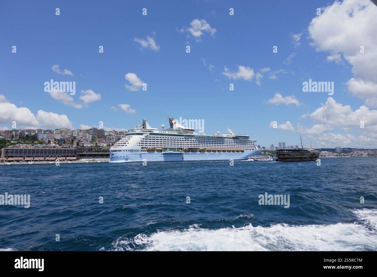 turkey istanbul 17 june 2024, A Majestic Cruise Ship Gracefully Docked ...