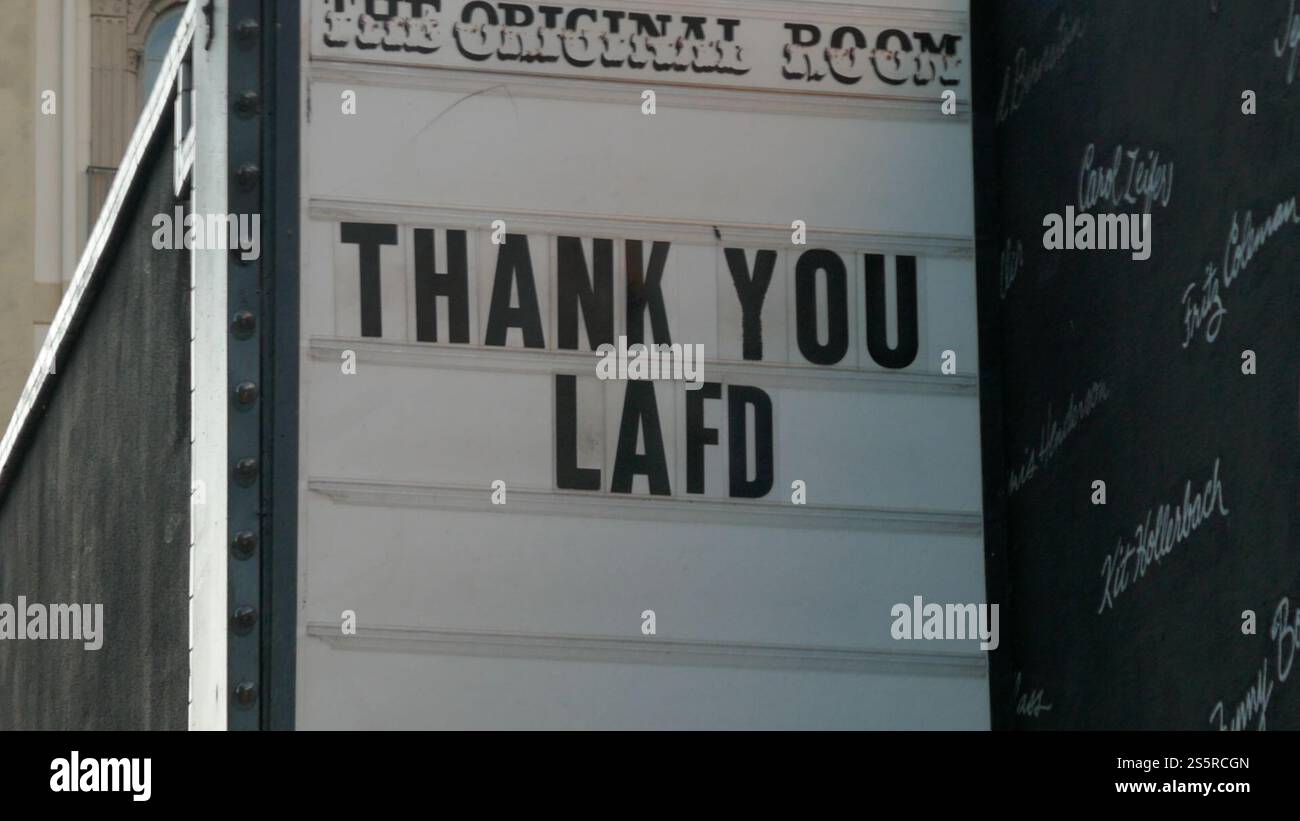 Los Angeles, California USA 14th January 2025 Thank You LAFD Los ...