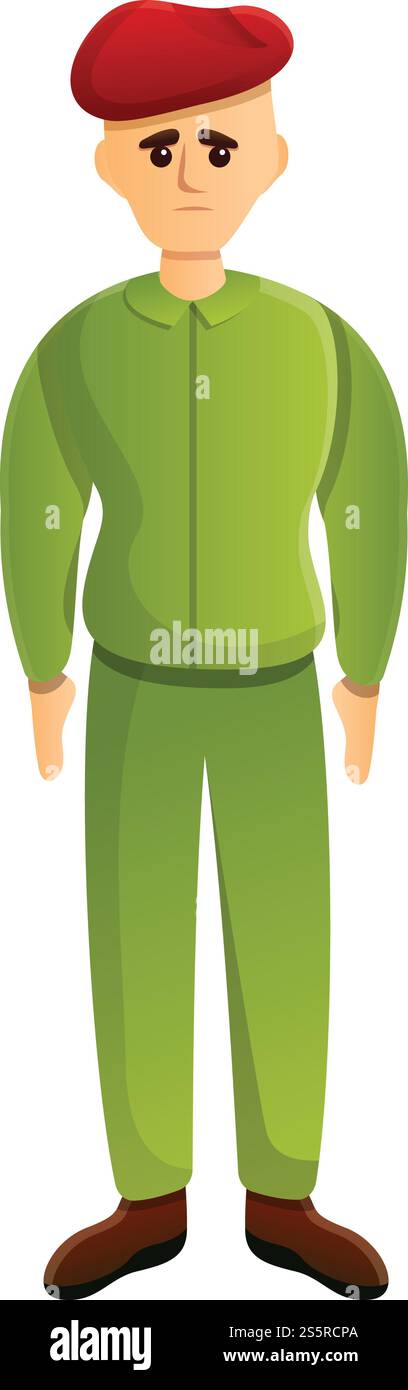 Soldier red beret icon. Cartoon of soldier red beret vector icon for ...