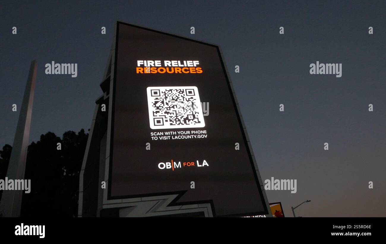 Los Angeles, California USA 14th January 2025 Fire Relief Resources ...
