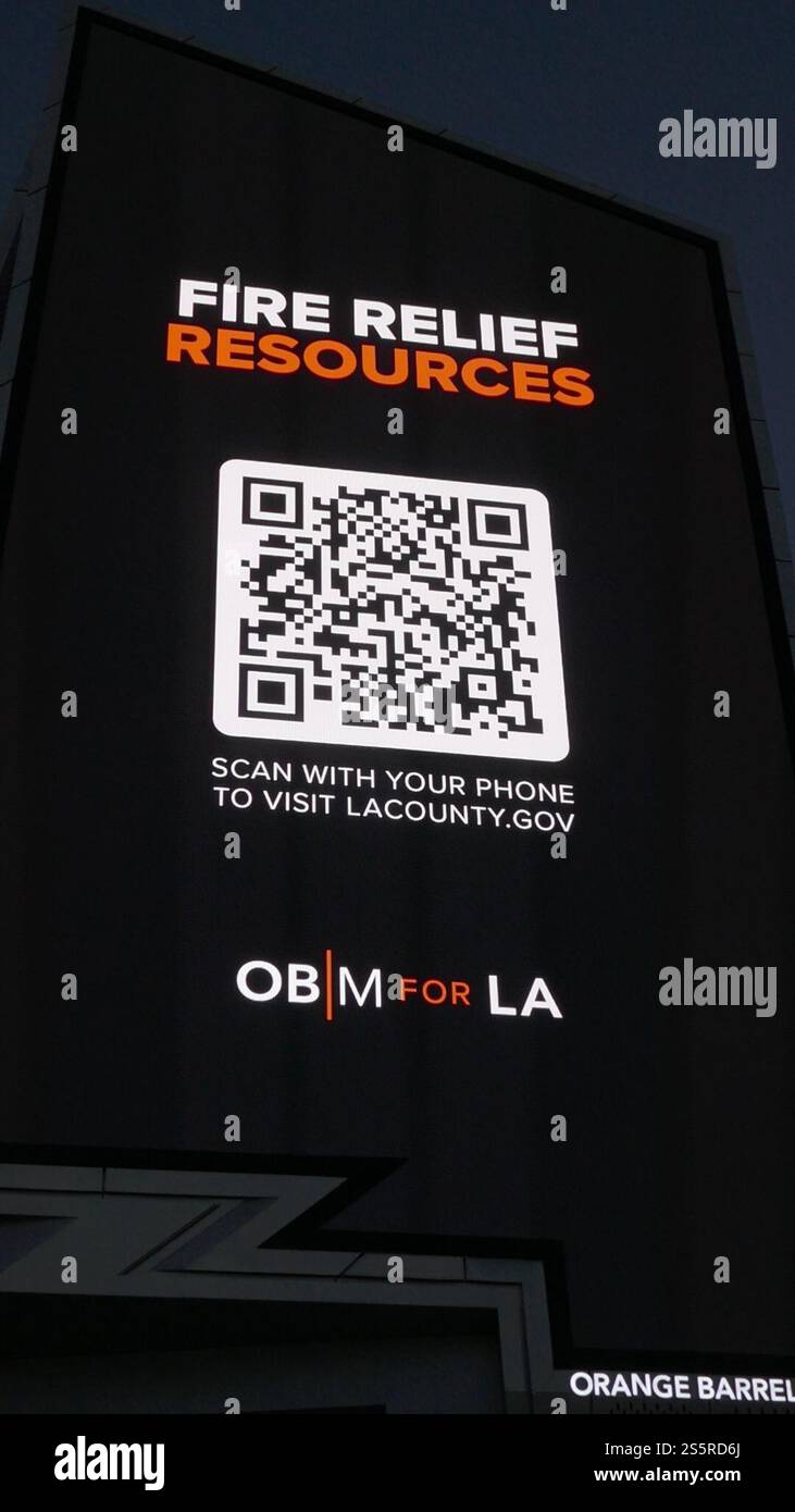 Los Angeles, California USA 14th January 2025 Fire Relief Resources ...