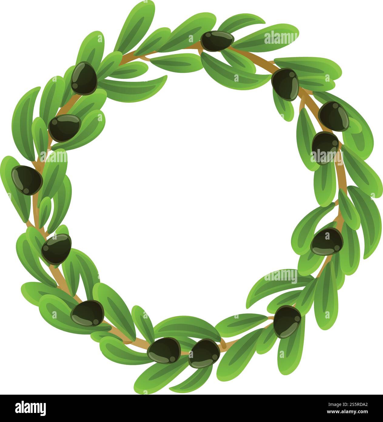 Olive circle laurel icon. Cartoon of olive circle laurel vector icon ...