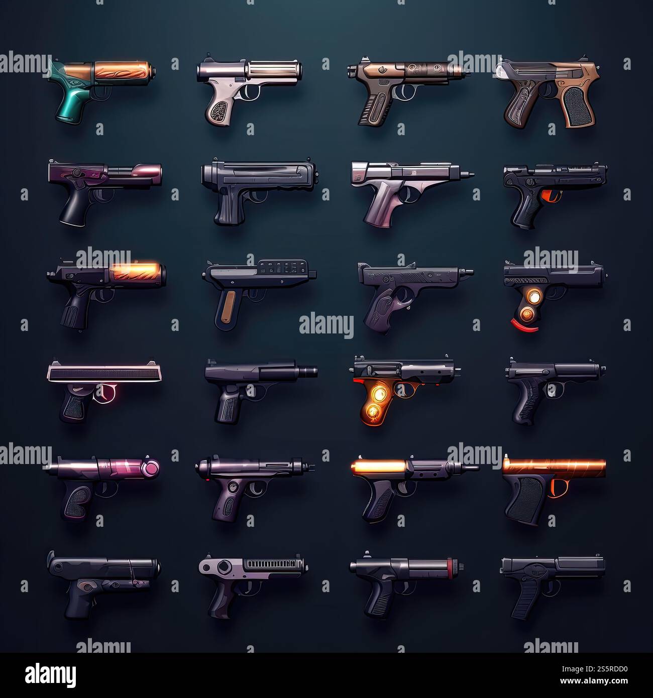 firearm pistol weapon game ai generated. military danger, black war ...