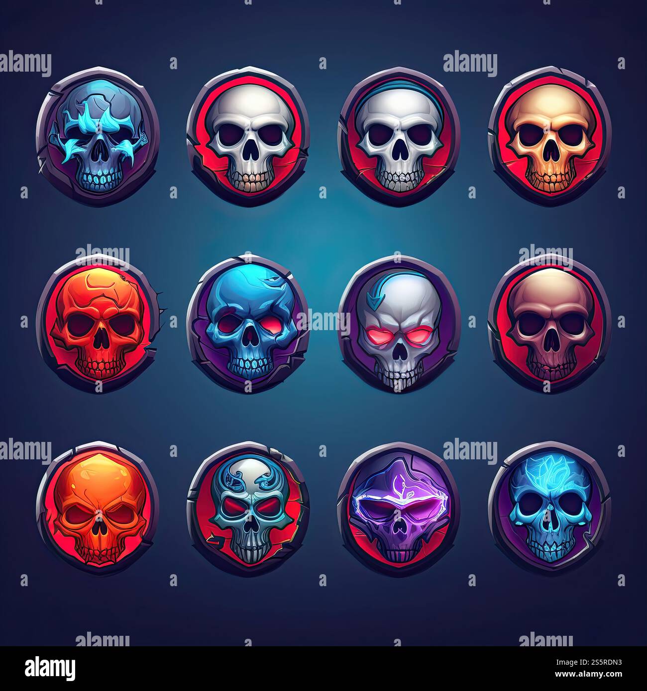 face skull death game ai generated. black evil, symbol anatomy, scary ...