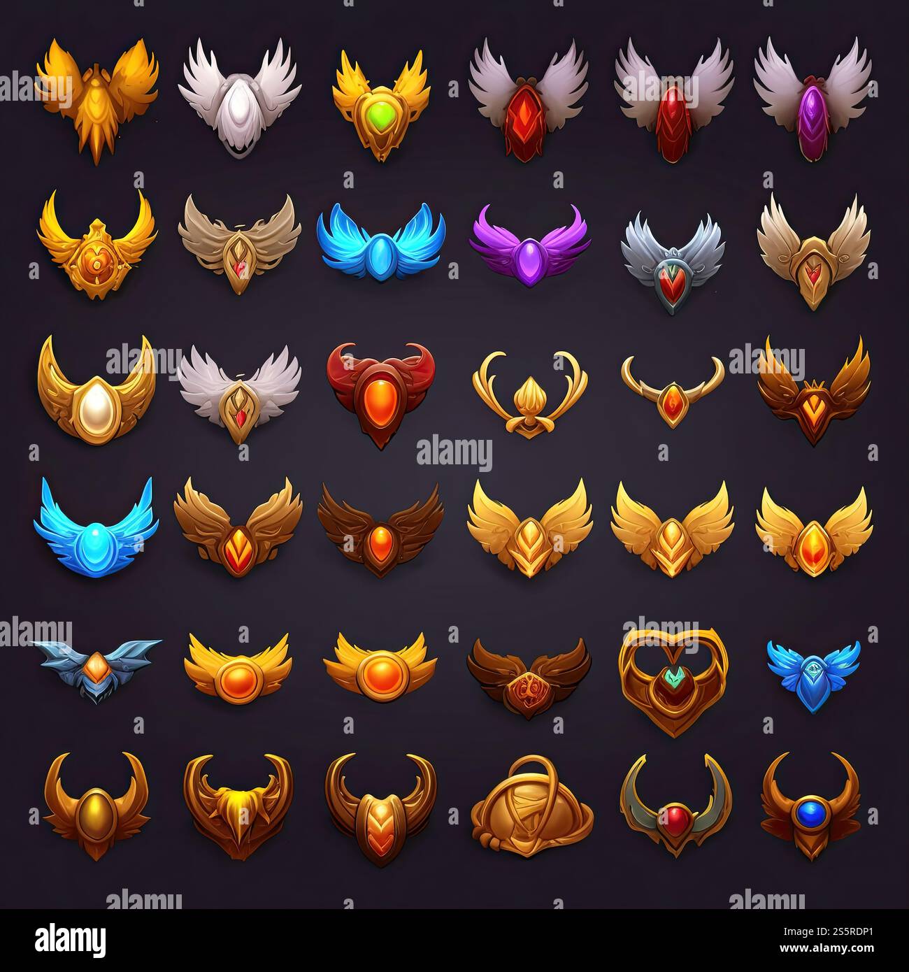 feather wing eagle game ai generated. emblem element, shape angel ...