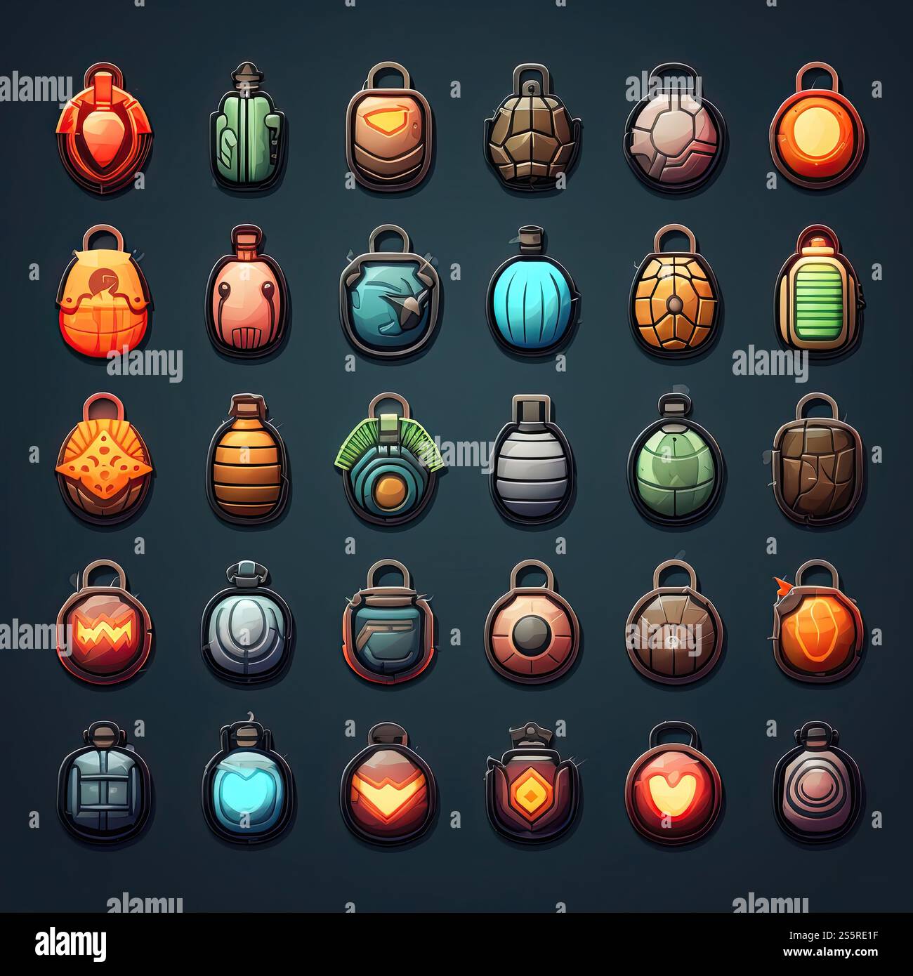 hand grenade weapon game ai generated. danger object, soldier metal ...