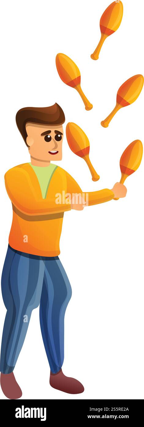 Juggler icon. Cartoon of juggler vector icon for web design isolated on ...