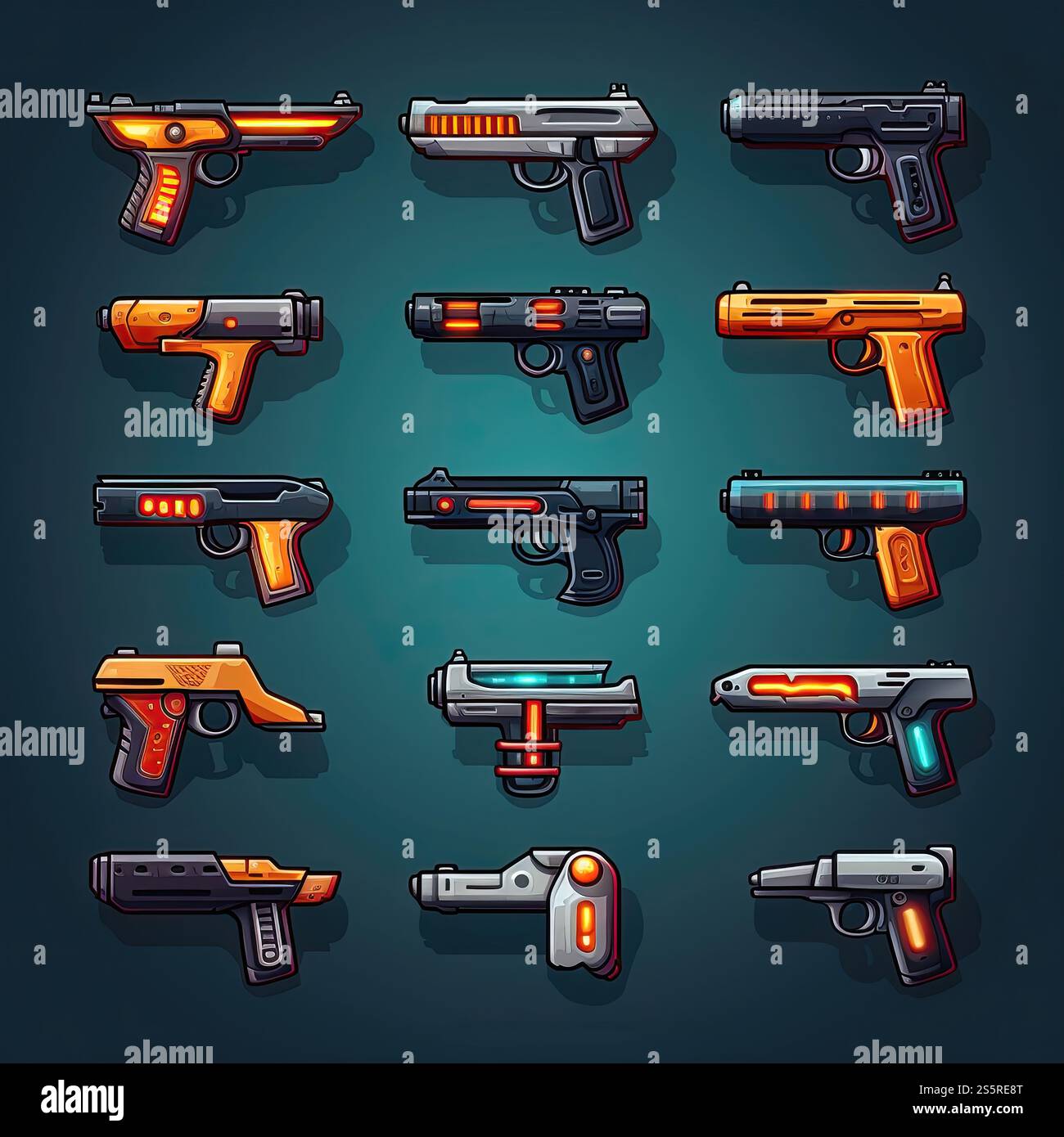 protection pistol weapon game ai generated. shot ammunition, revolver ...