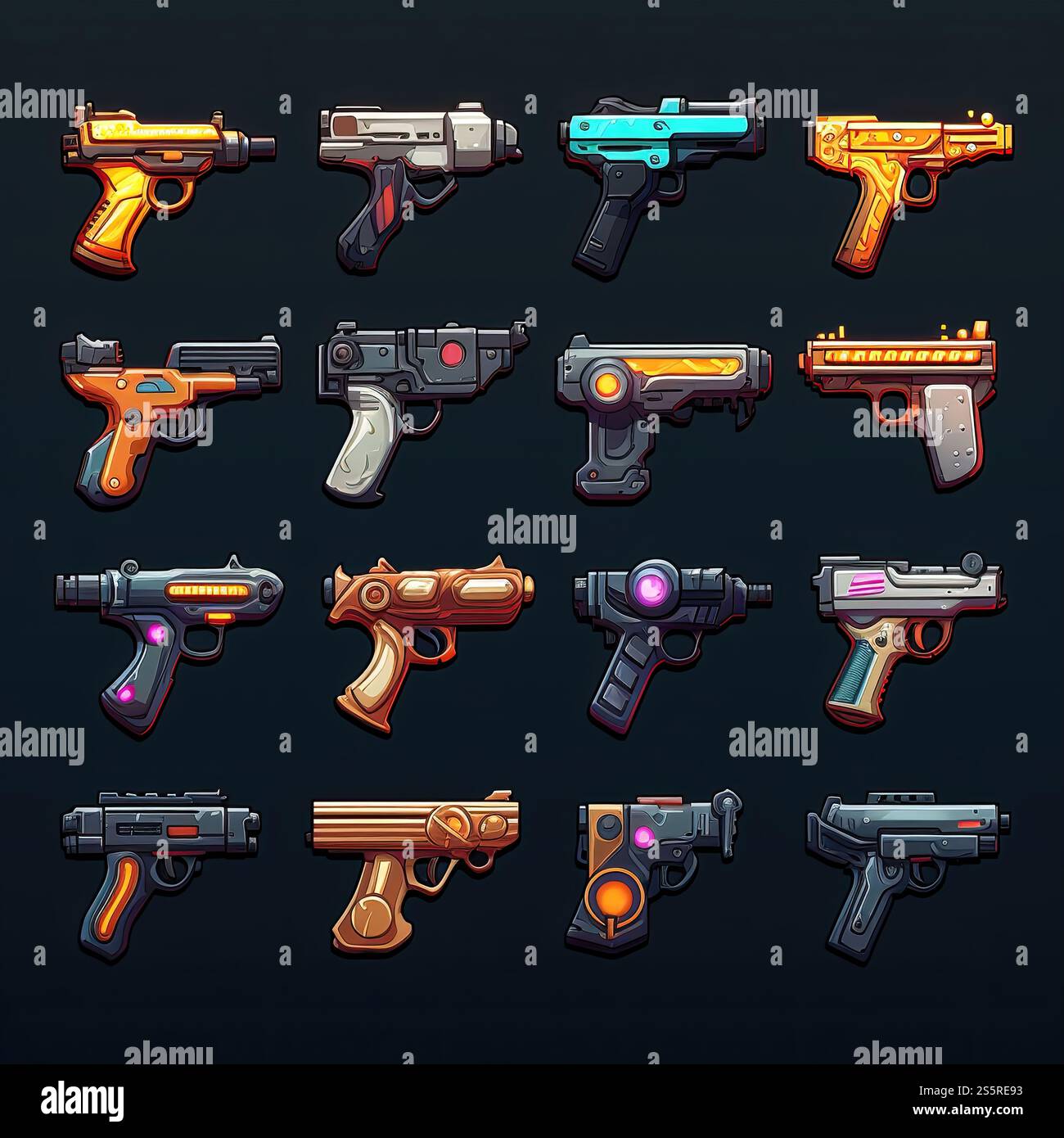 shot pistol weapon game ai generated. ammunition revolver, automatic crime, police trigger shot ...