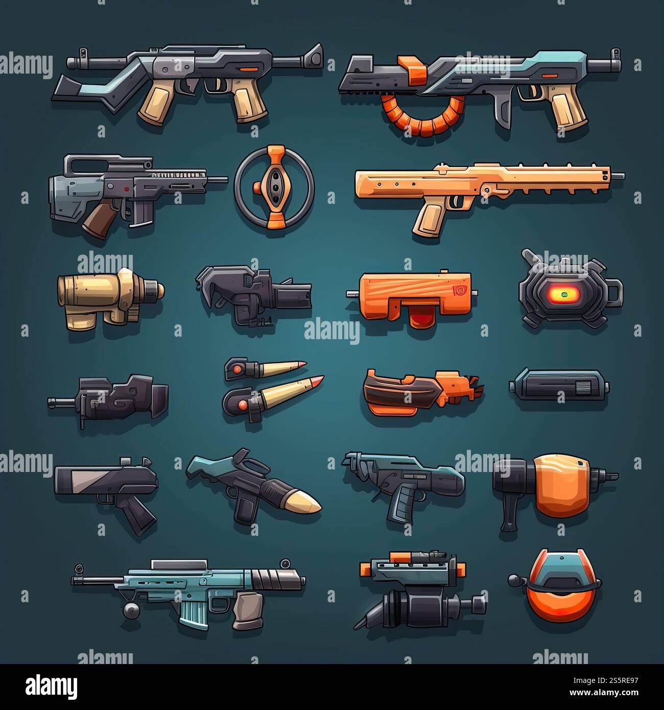 danger gun weapon game ai generated. protection machine, ammunition ...