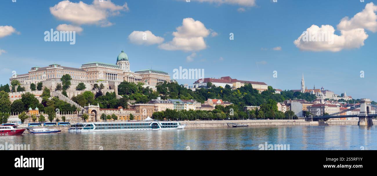 Budapest Royal Palace morning view and Chain Bridge ( on the right ...