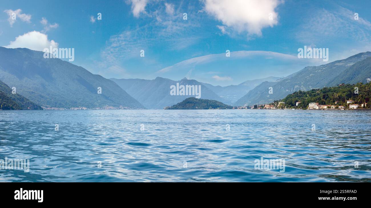 Lake Como (Italy) summer view from ship board Stock Photo - Alamy