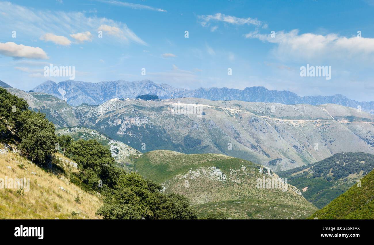 Summer misty Llogara pass panorama, Albania Stock Photo - Alamy