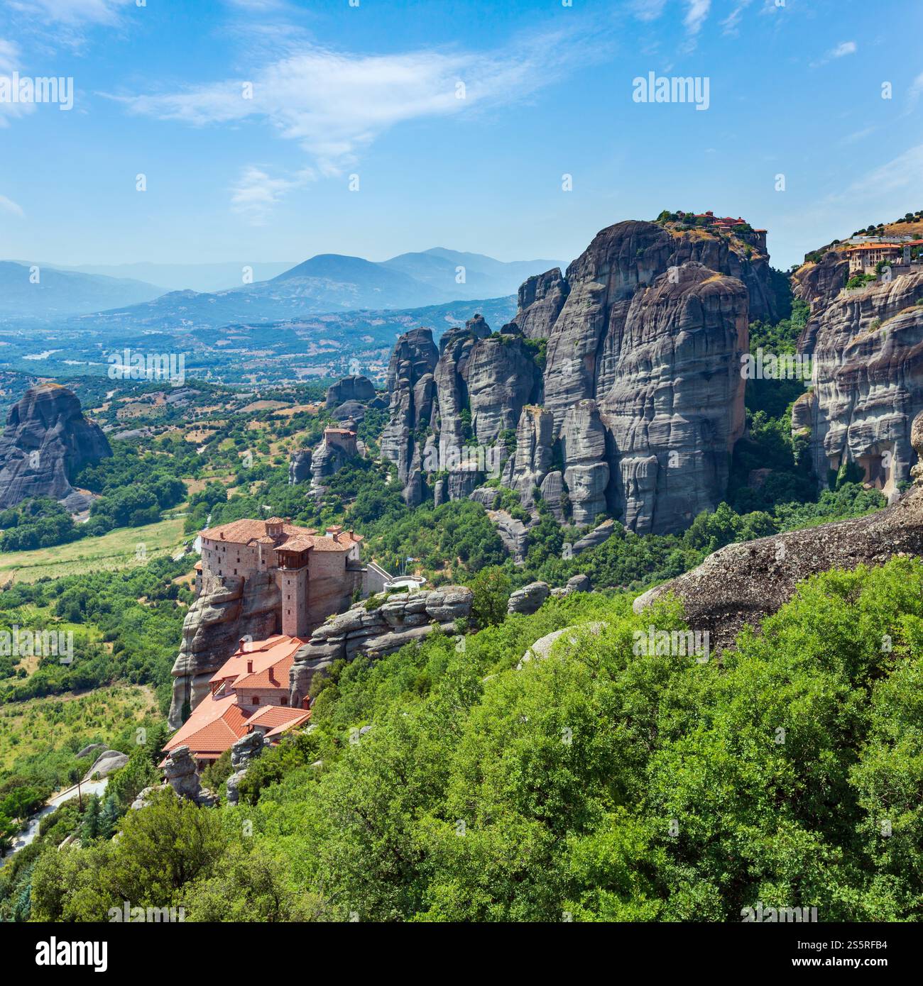 Summer Meteora - important rocky Christianity religious monasteries ...