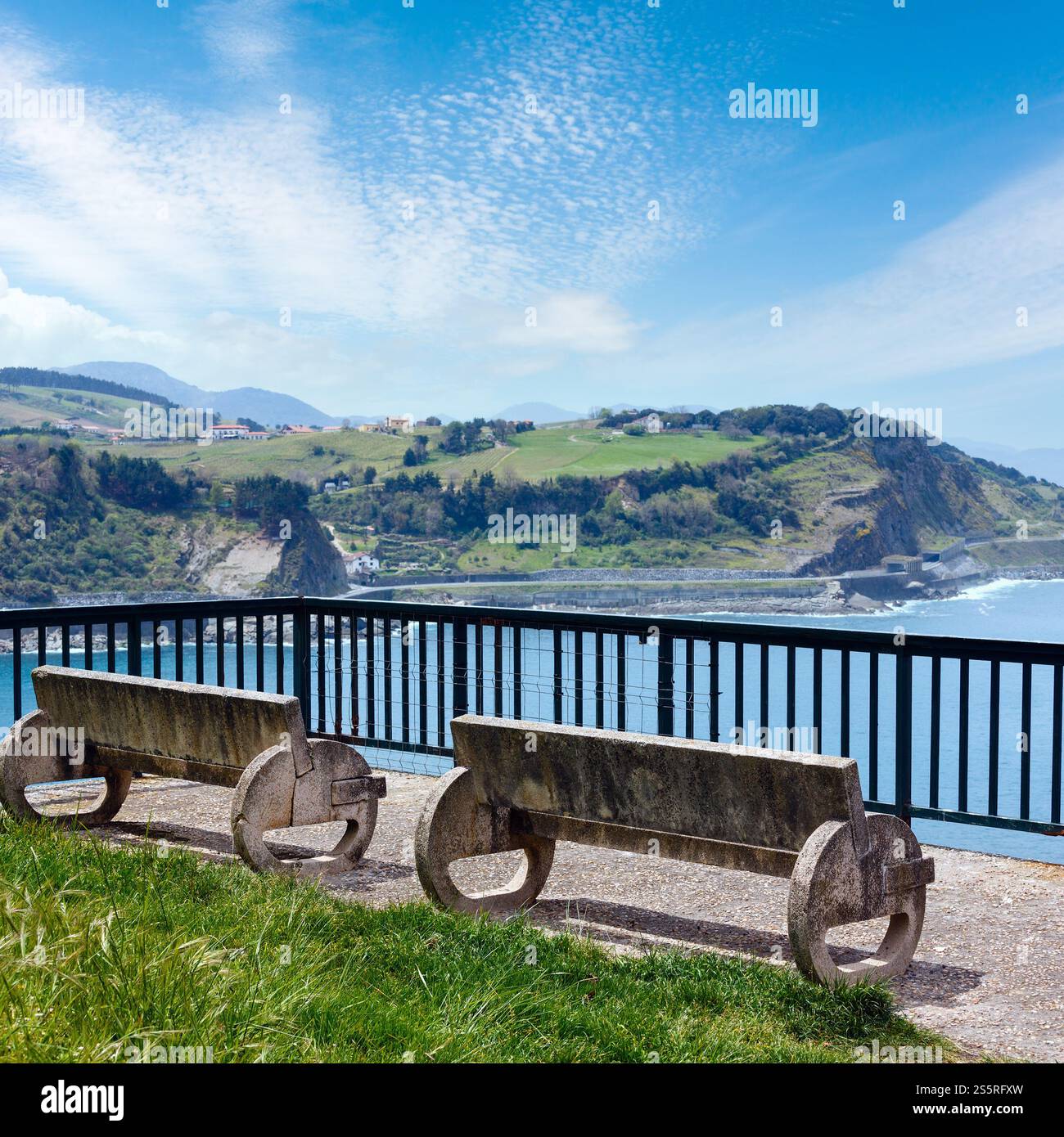 Ocean coastline view from observation point (Getaria Mouse, near ...