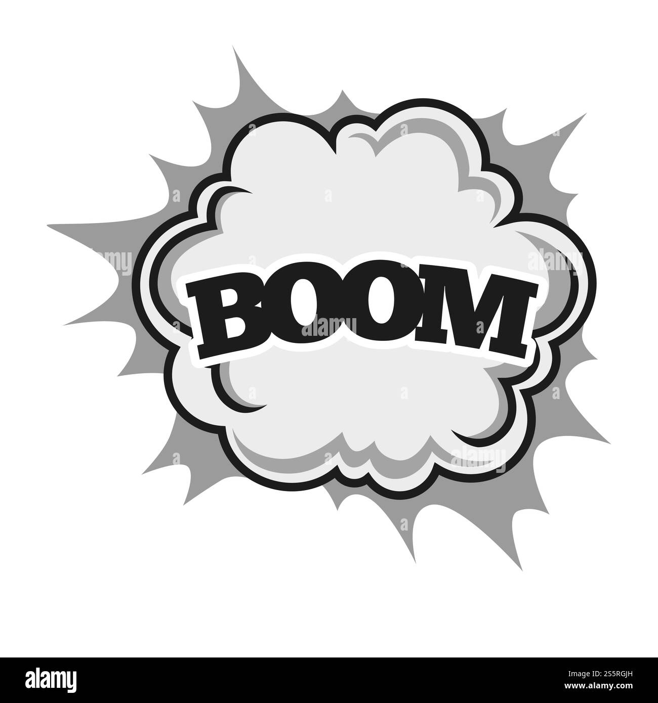 Big boom with powerful sparkle and dust clouds isolated vector ...