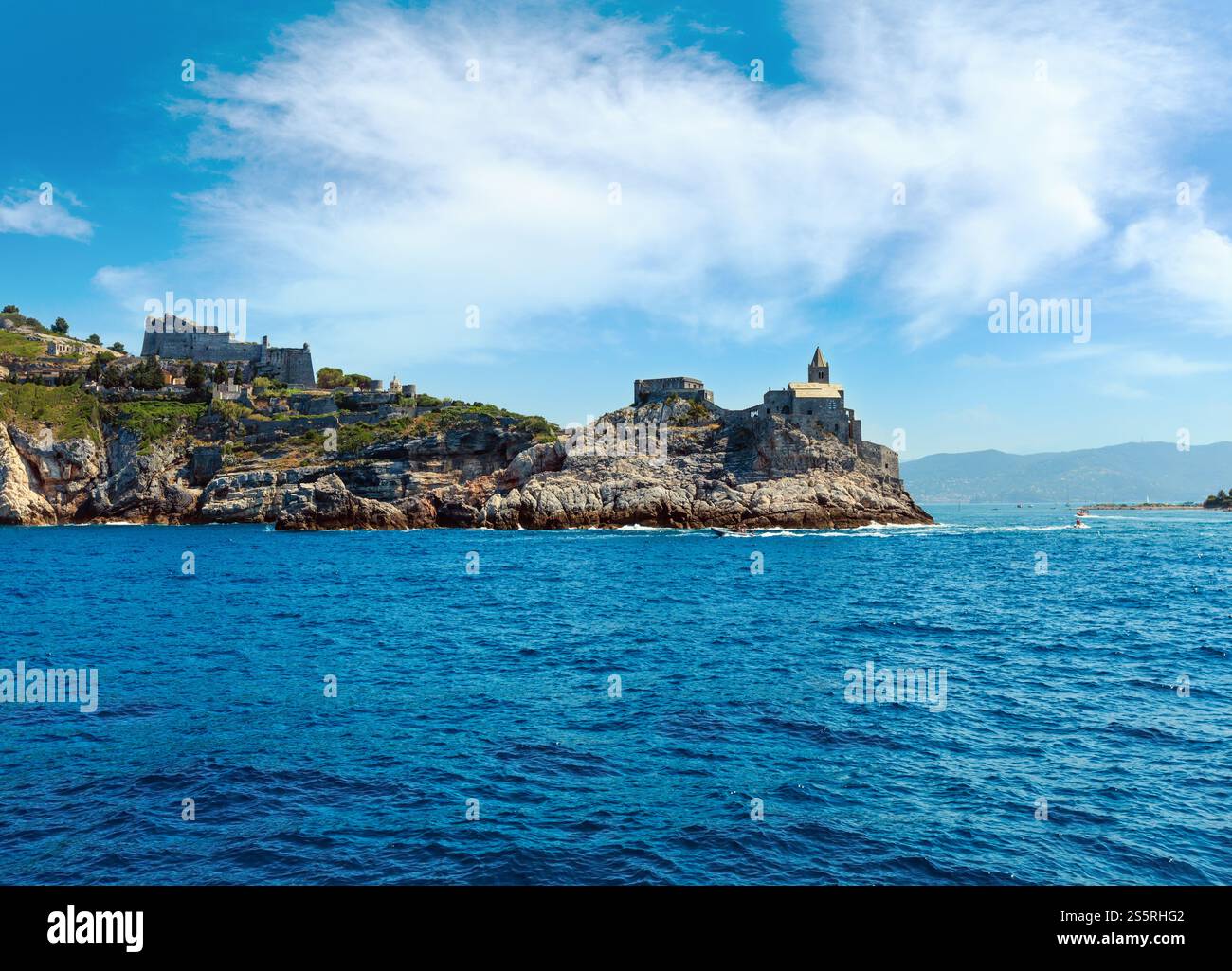 Medieval fisherman town of Portovenere (UNESCO Heritage Site) view from ...