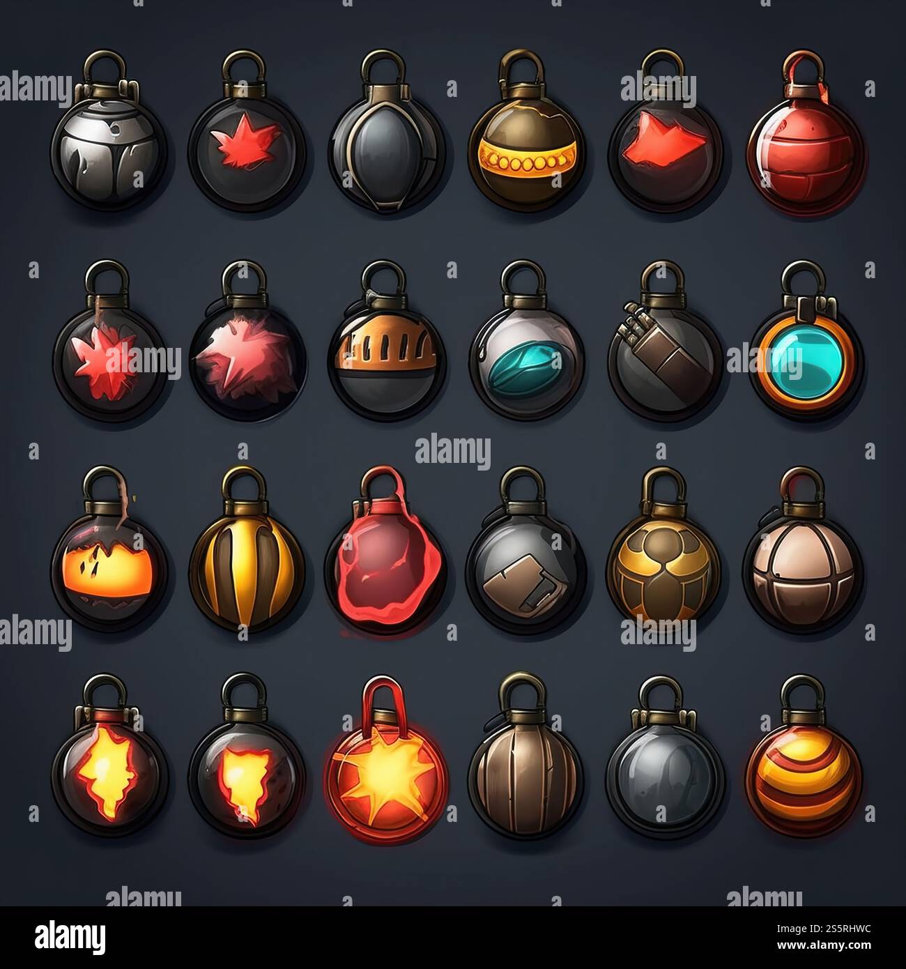 danger grenade weapon game ai generated. object soldier, metal combat ...