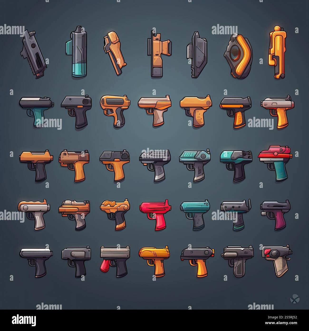 automatic pistol weapon game ai generated. crime police, trigger fire, security automatic pistol ...