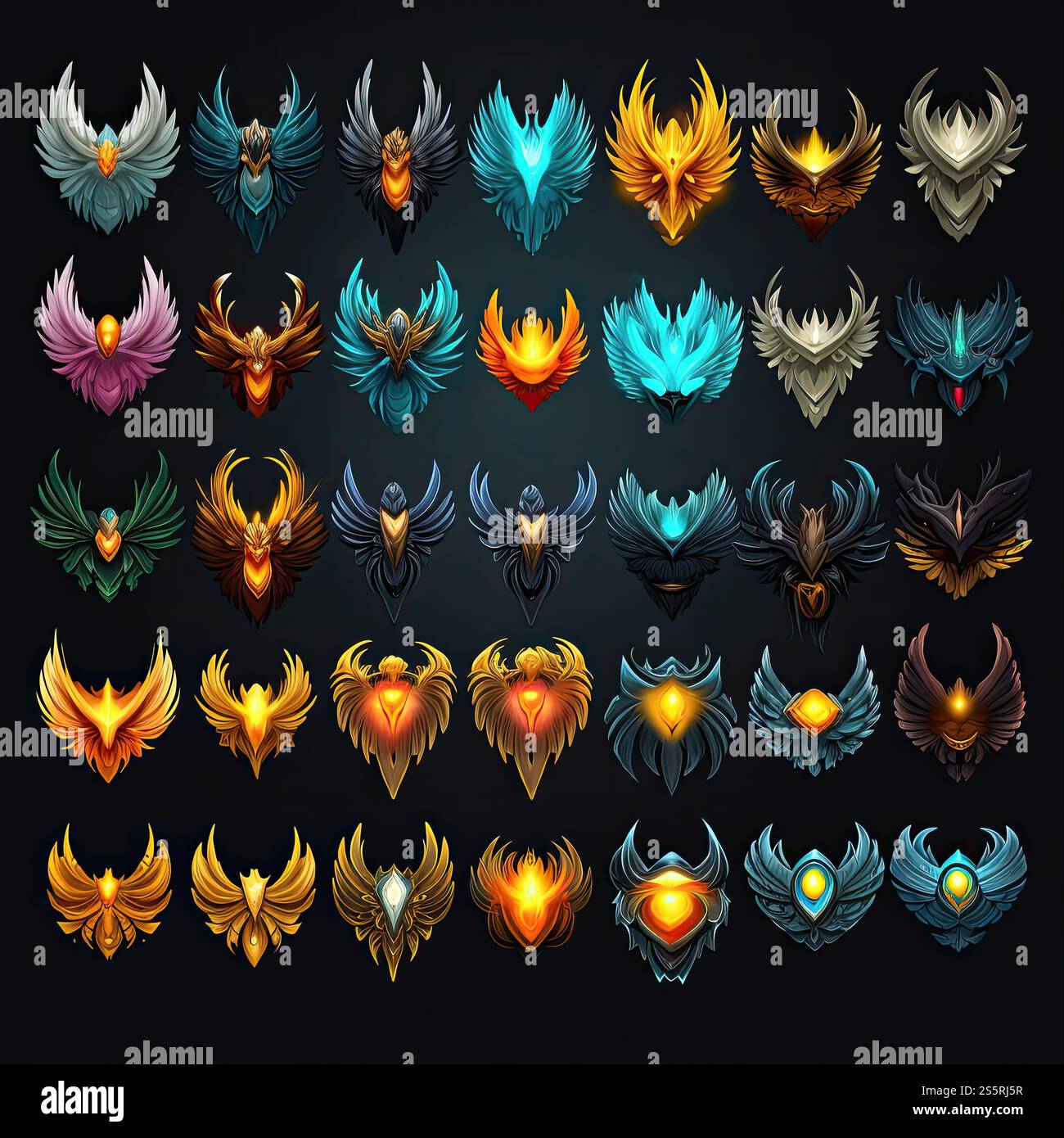 freedom wing eagle game ai generated. fly silhouette, template ...