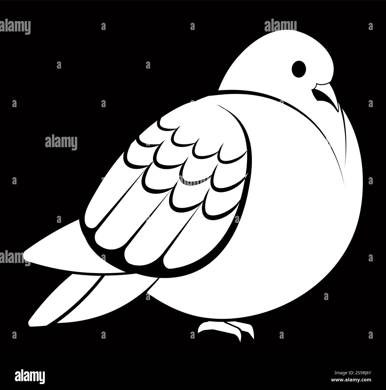 Pigeon or dove, white bird . Vector logo template or isolated symbol ...