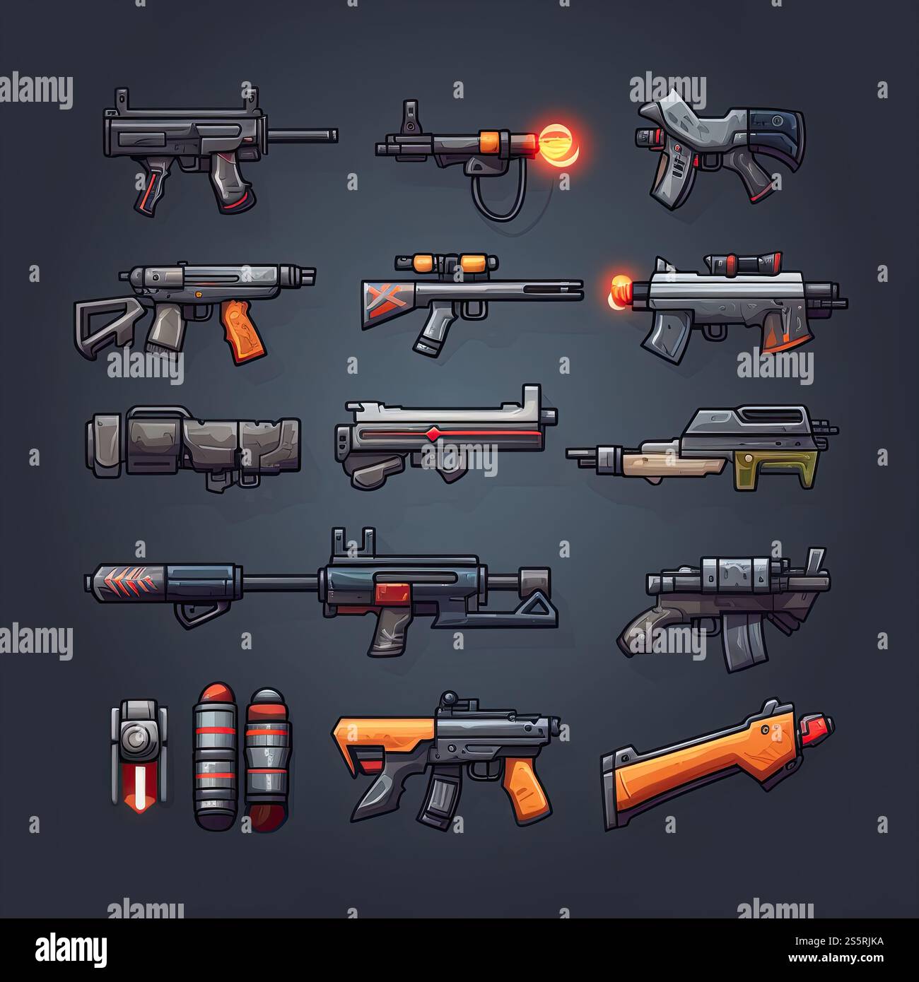 automatic rifle weapon game ai generated. background , gun military ...