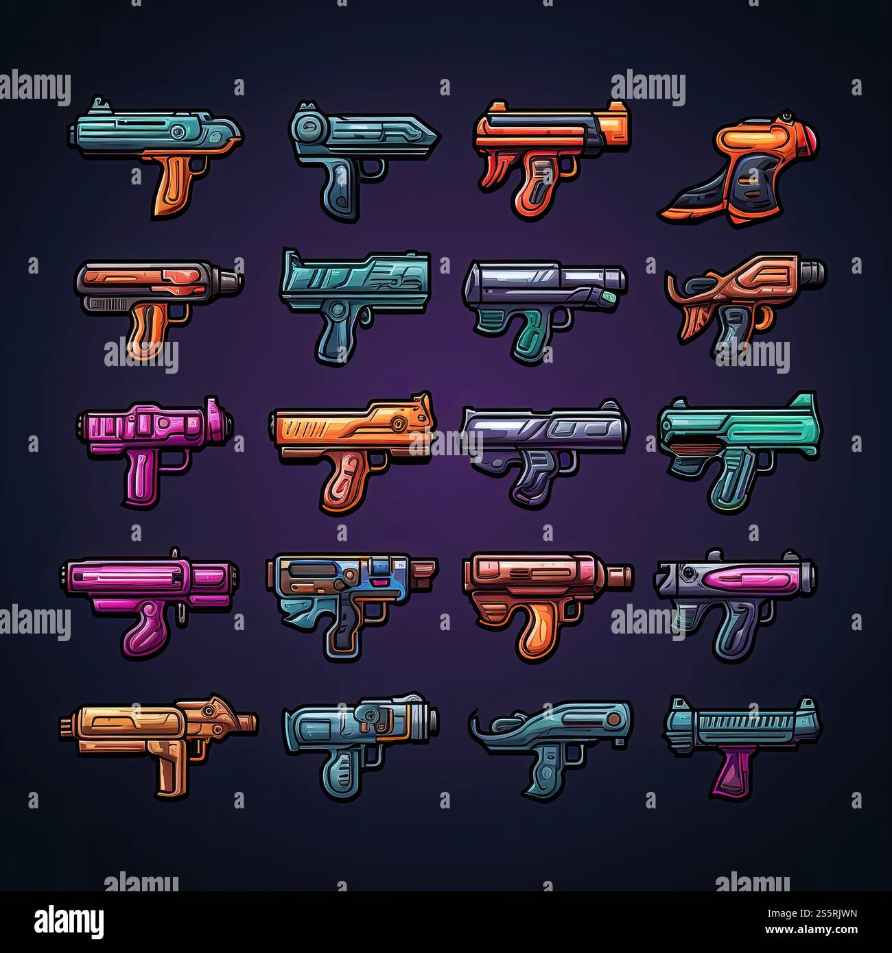 firearm pistol weapon game ai generated. military danger, black war ...