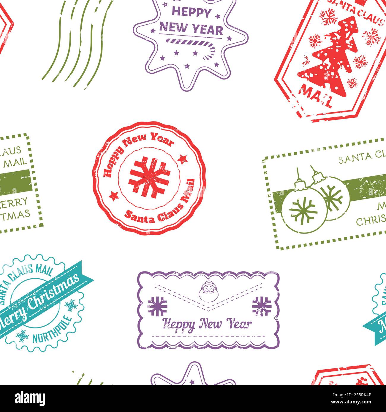 Santa Claus post and marks from mails of kids vector. Letters sent by ...