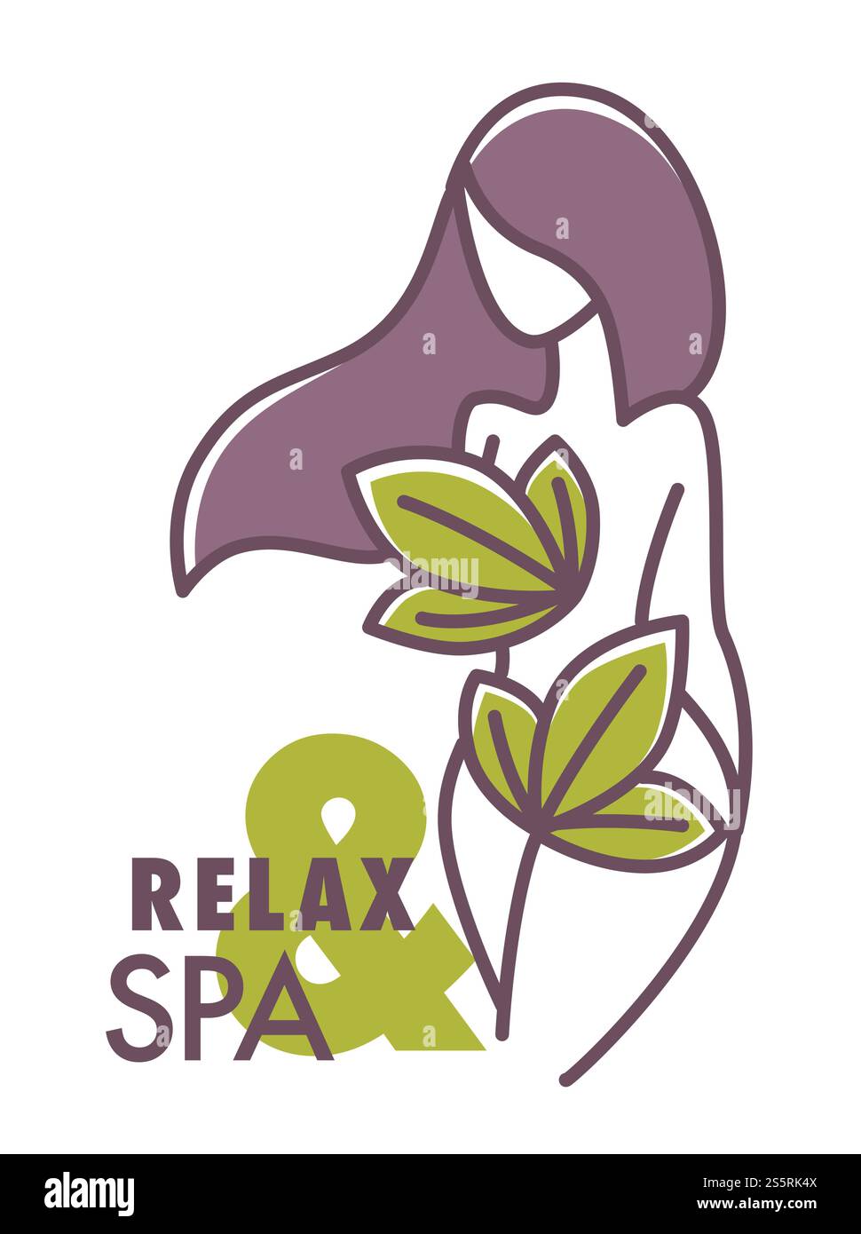 Relax and spa center, salon logo, label, banner graphic design, long ...