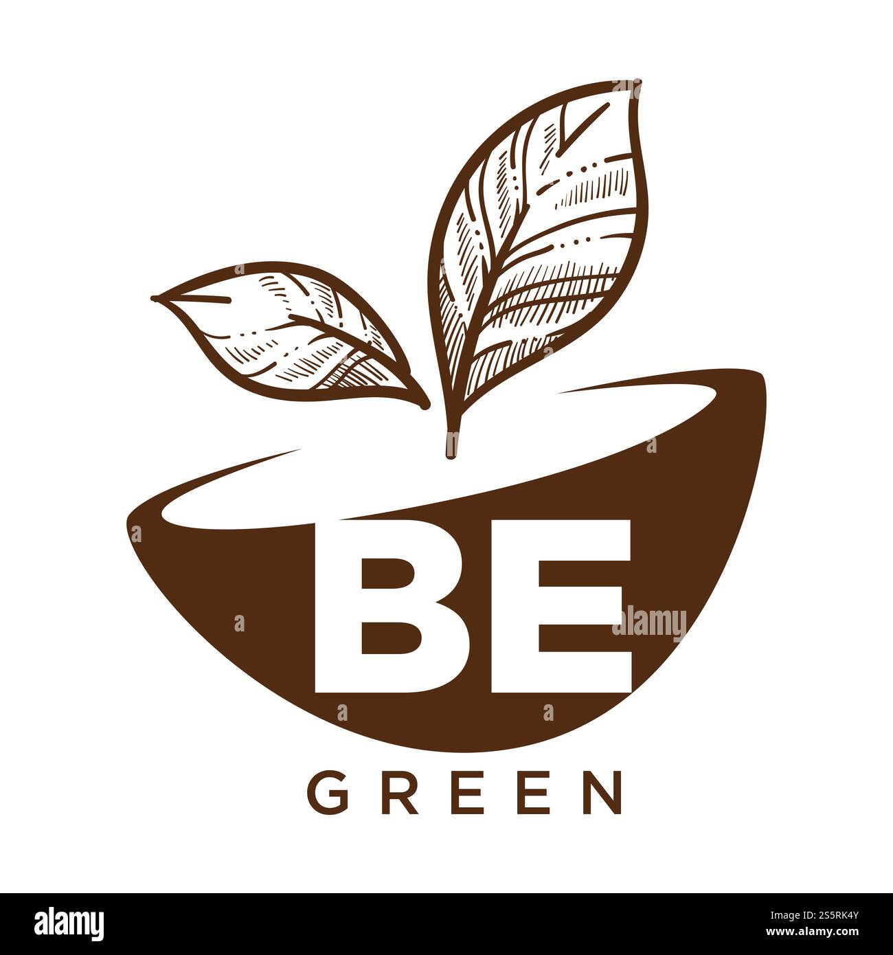 Be green ecology and biodiversity protection monochrome sketch outline ...