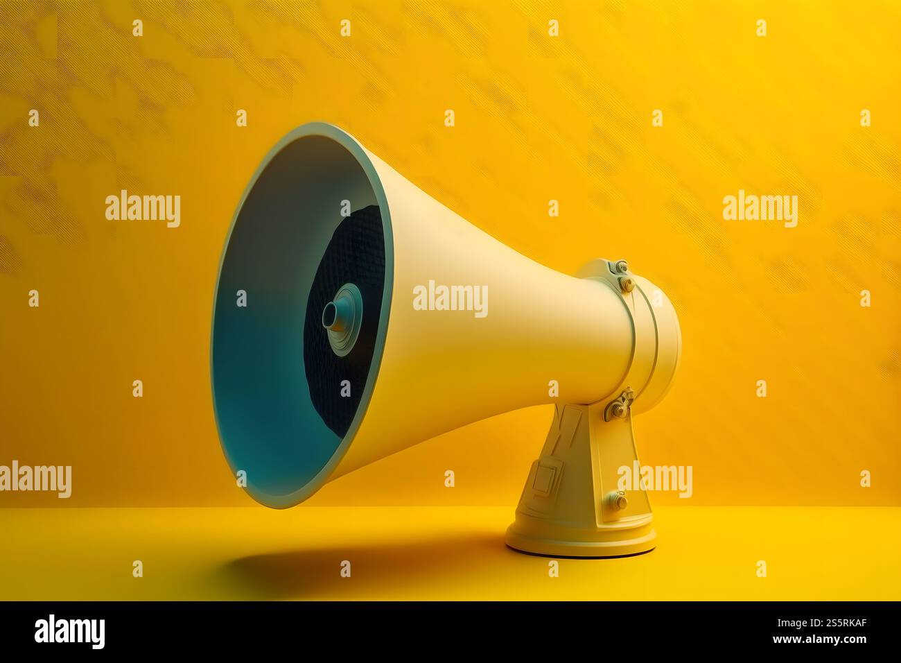 hand loudspeaker design, loud-hailer or speaking trumpet, yellow press ...