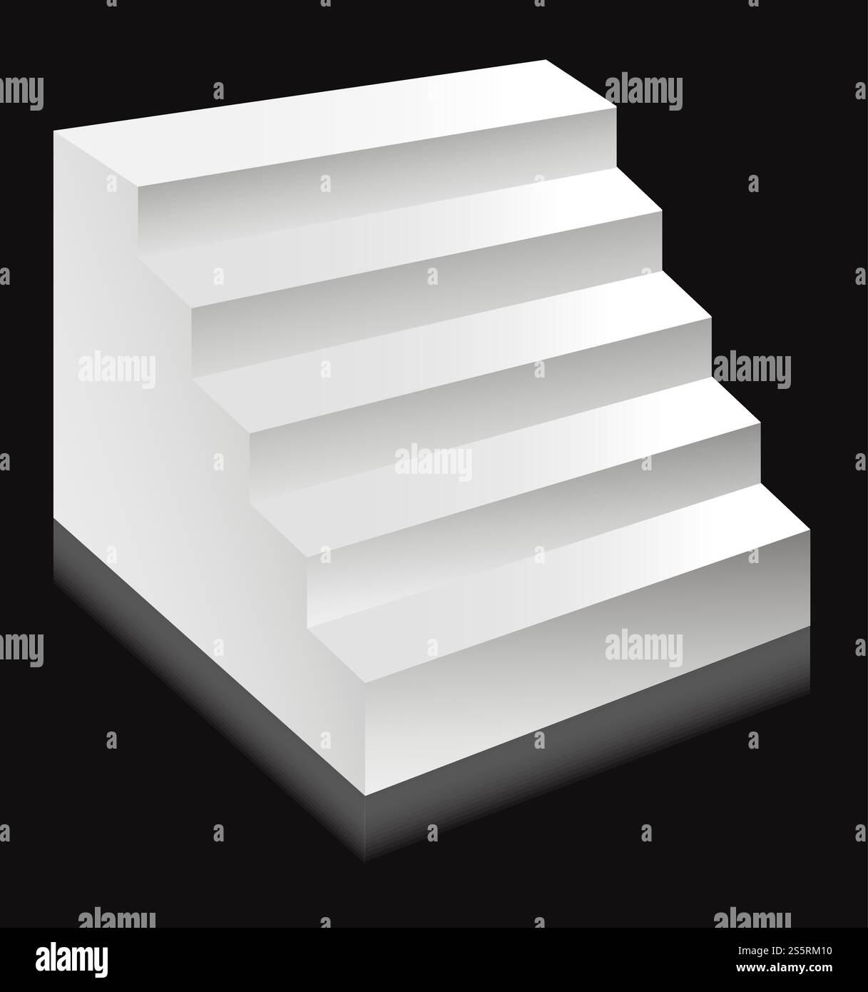 Stairs or staircases and podium ladder. Vector 3D isolated stairs set ...