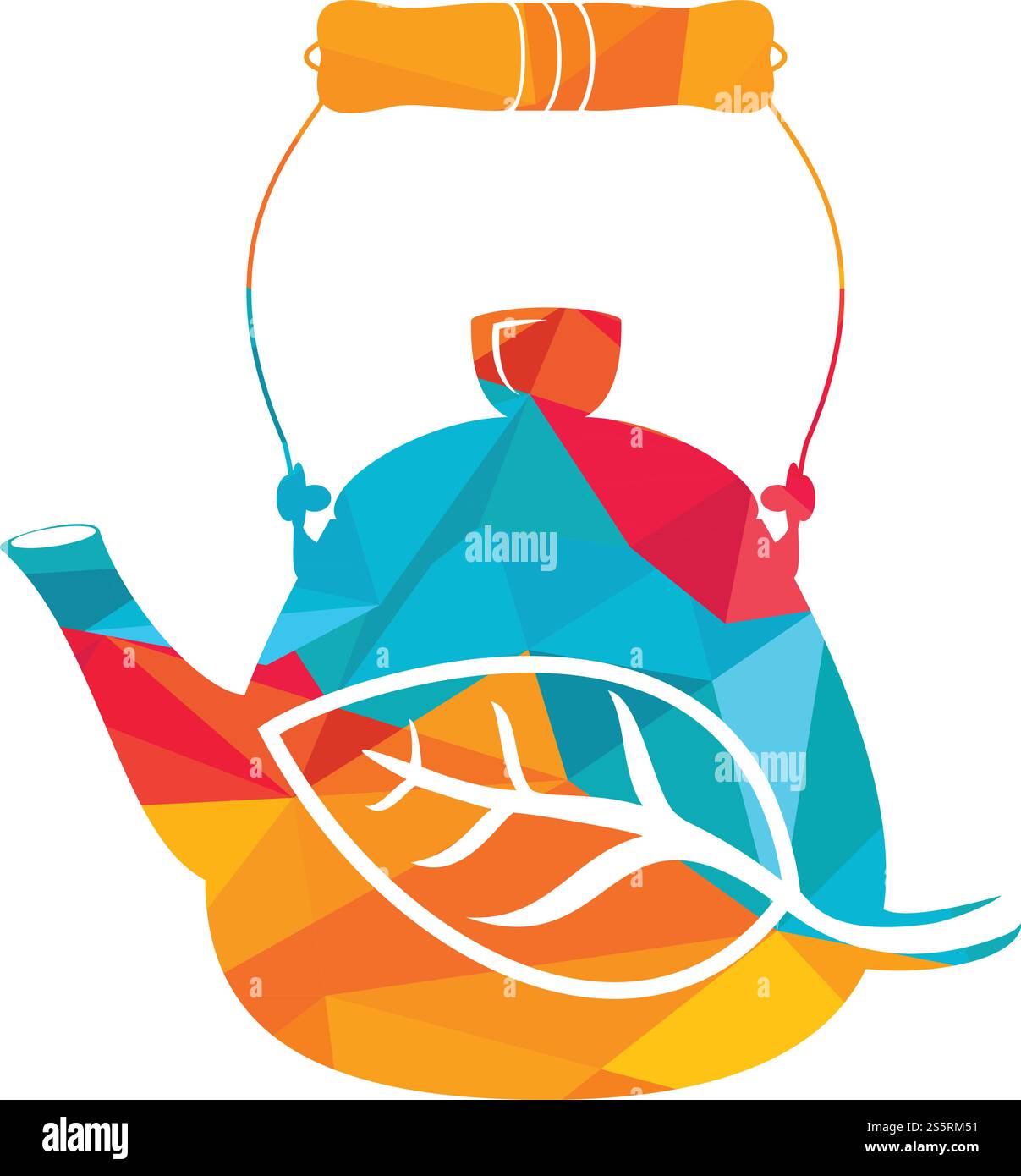 Teapot logo design with leaf combination. Green energetic tea product ...