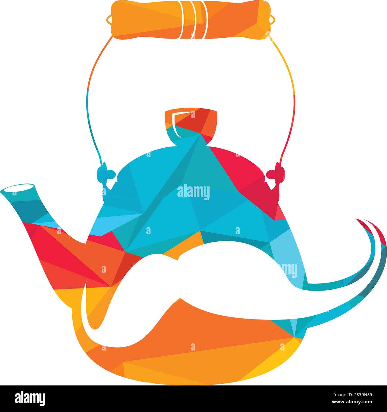 Manly cafe vector logo design. Teapot and mustache icon design. Good ...