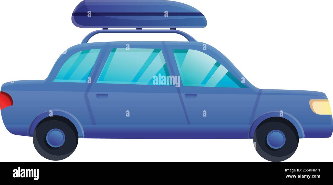 Blue travel car icon. Cartoon of blue travel car vector icon for web ...