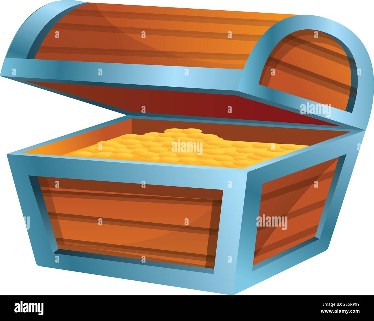 Gold dower chest icon. Cartoon of gold dower chest vector icon for web ...