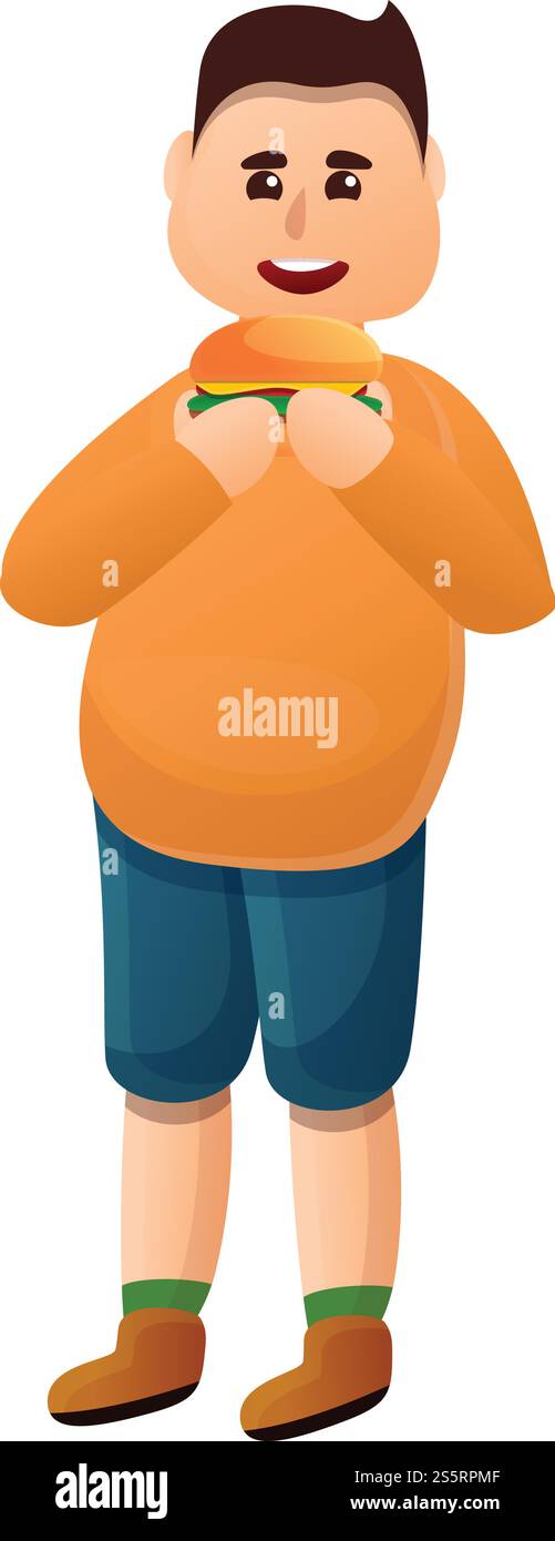 Burger addiction icon. Cartoon of burger addiction vector icon for web ...