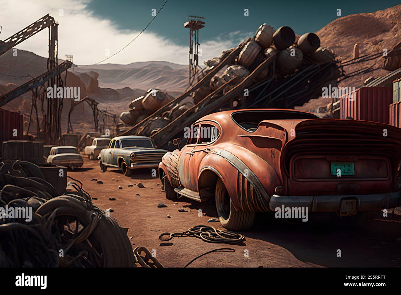 Cars graveyard, Pile of crushed and deformed cars waiting to be ...